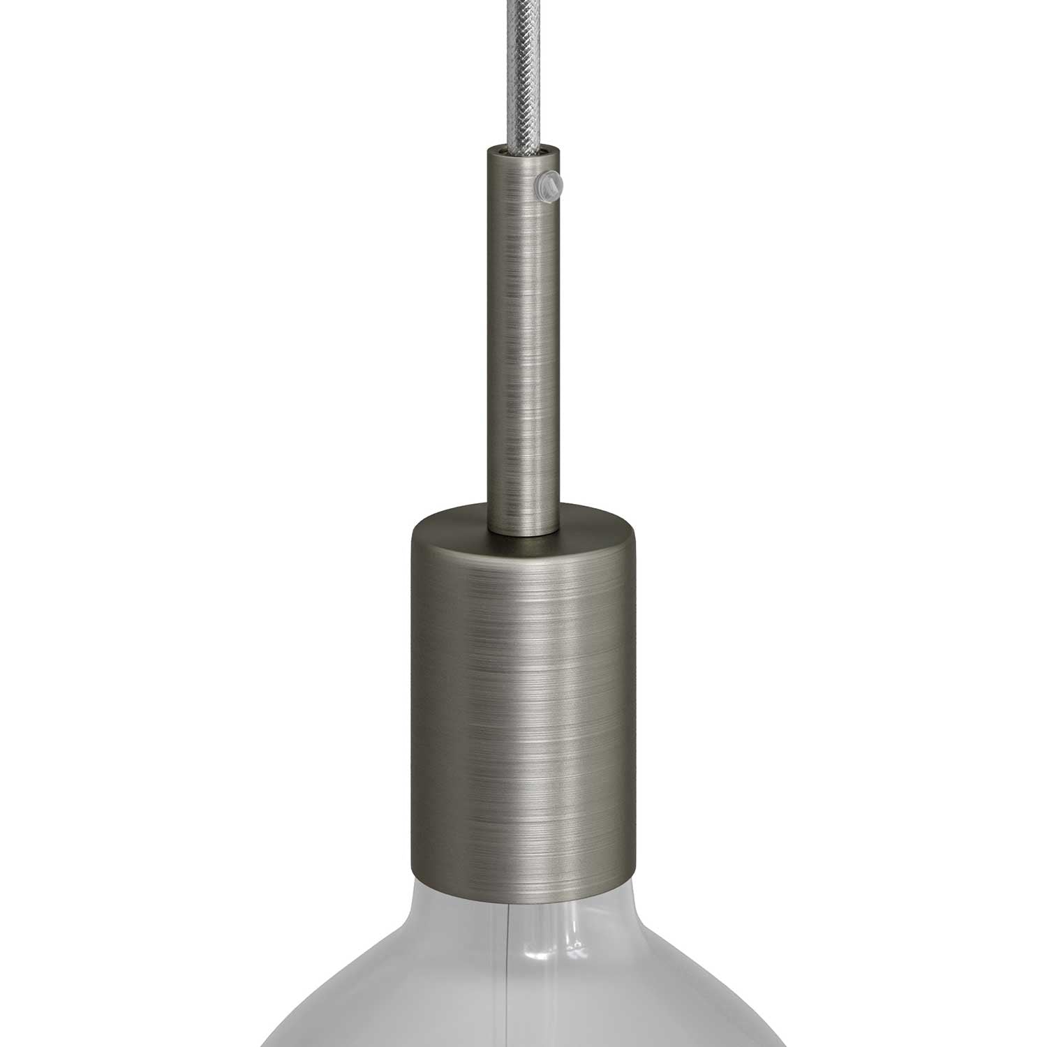 E26 Metal Lamp Holder | Cylindrical Bulb Fitting - Brushed Titanium ...