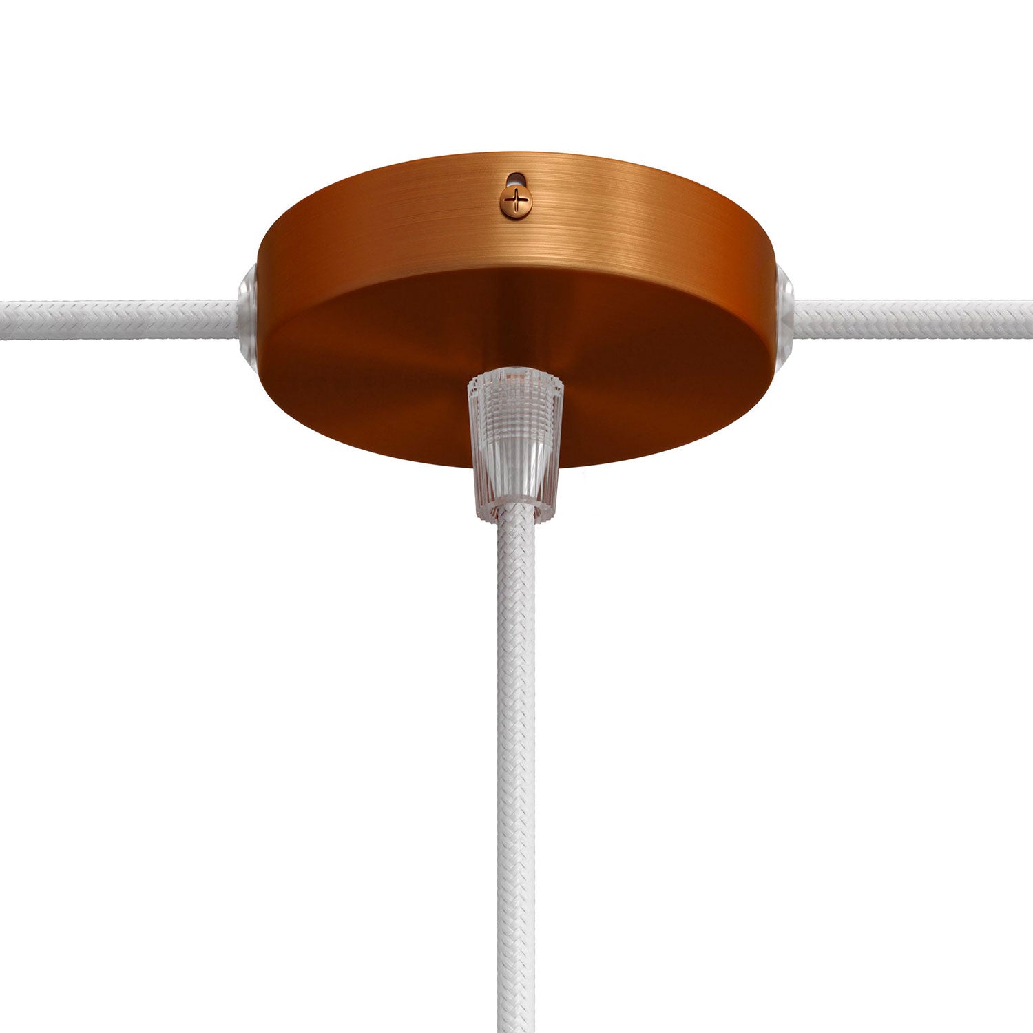 Mini metal ceiling canopy kit with 1 central and 2 side holes - Satin ...