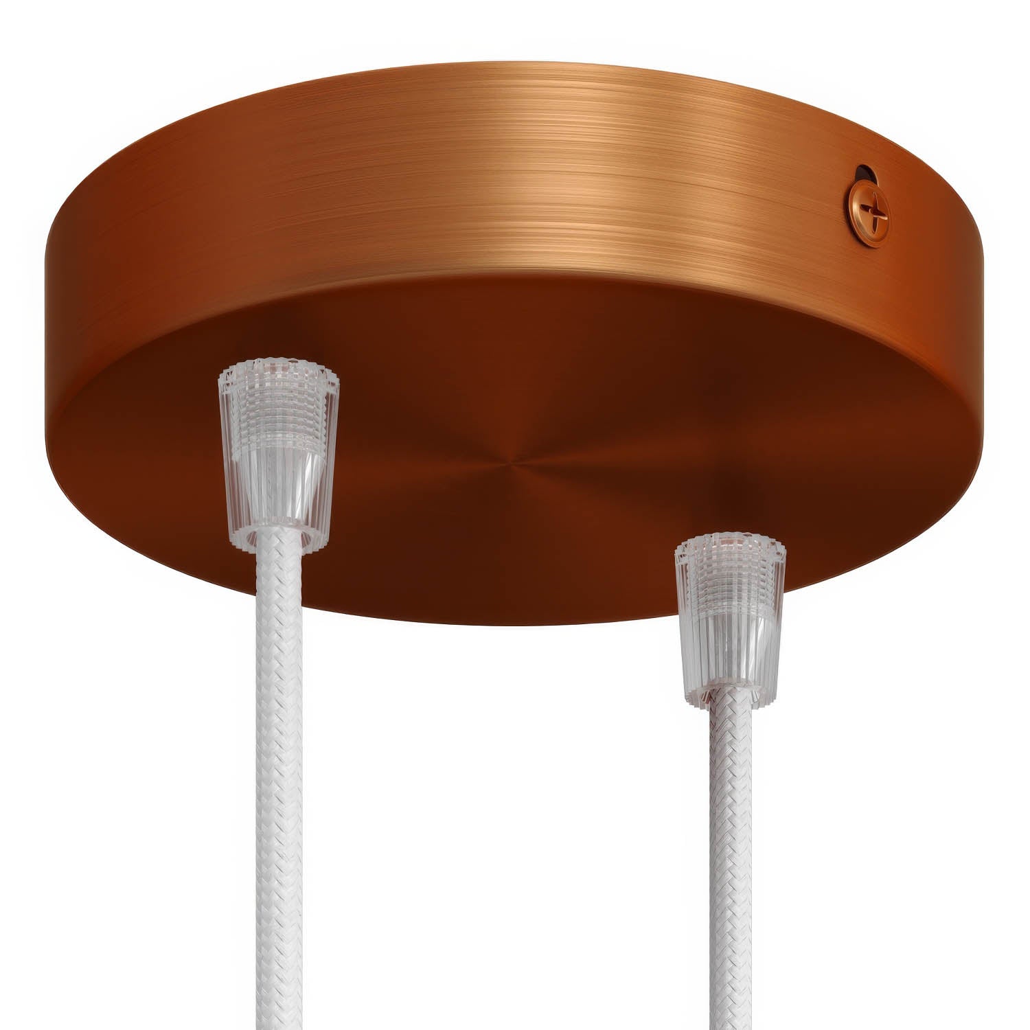 2-hole cylindrical metal ceiling canopy kit - Satin copper – Creative ...