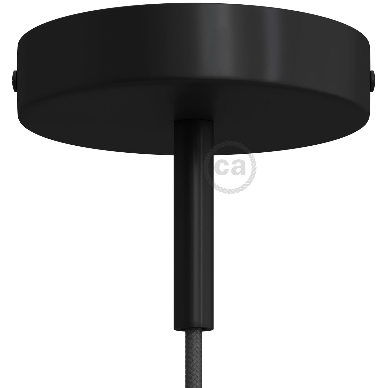7 cm cylindrical metal ceiling canopy kit with strain relief - Black ...