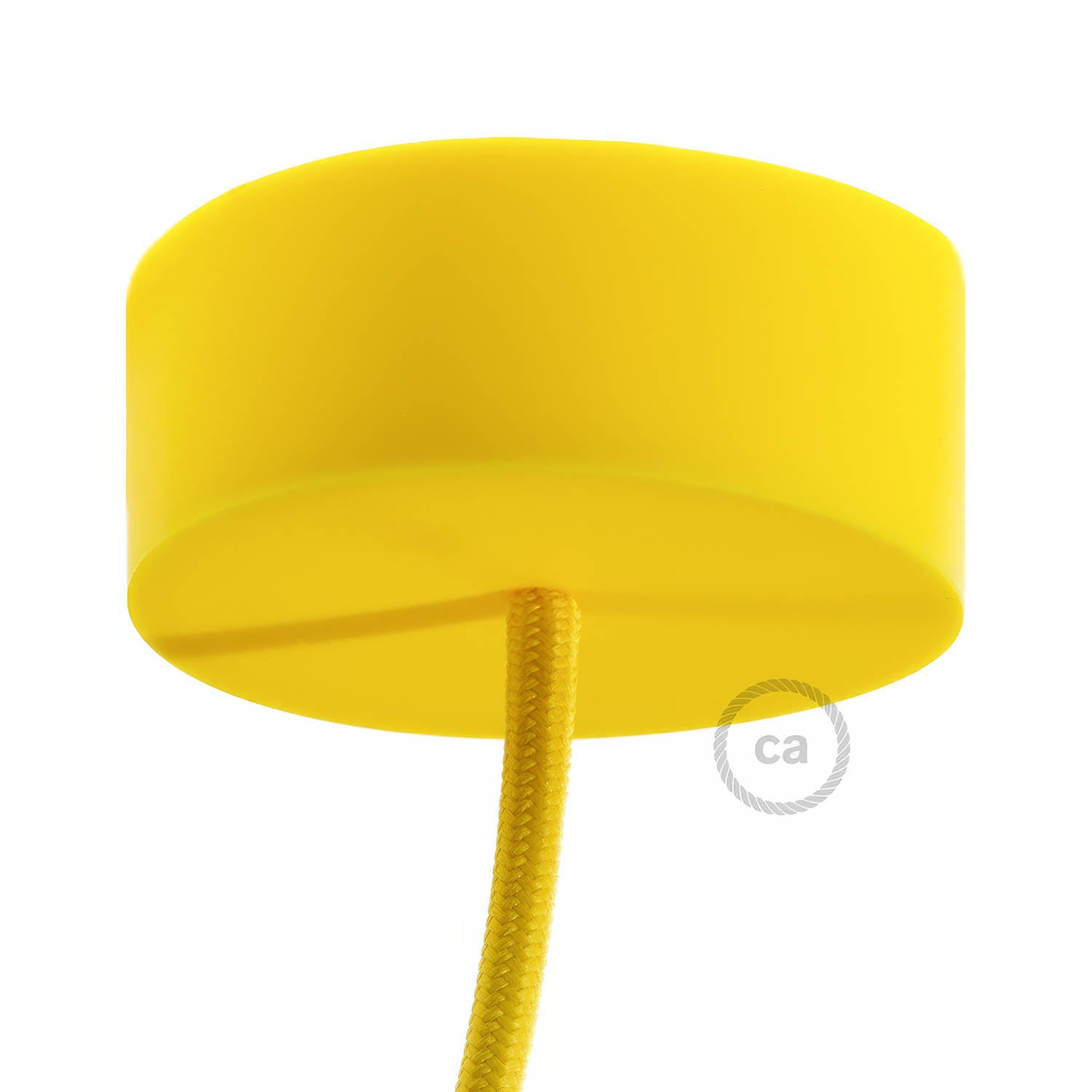 Cylindrical ceiling canopy kit in silicone – Yellow – Creative Cables