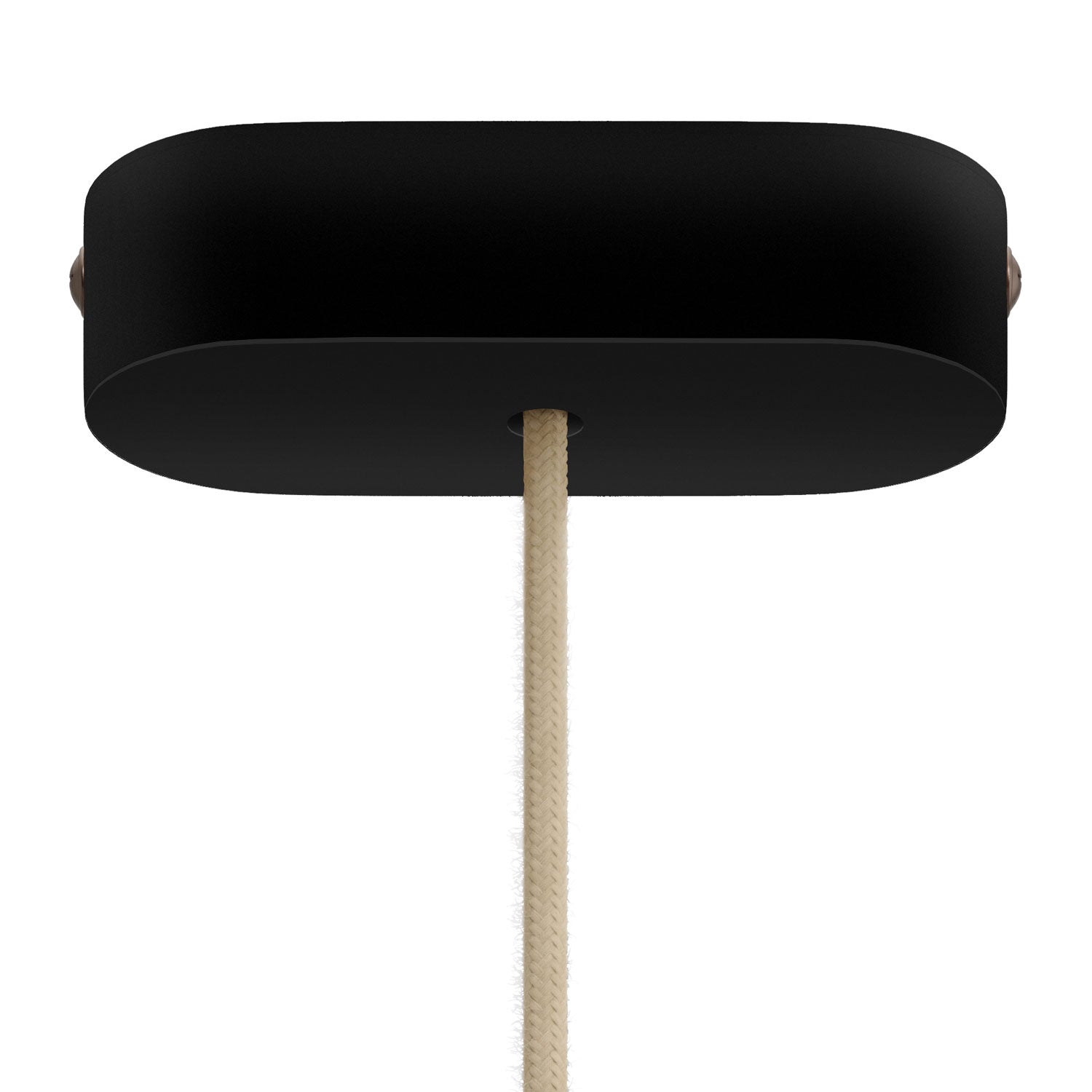 Oval-shaped wooden ceiling canopy for chandeliers - Black – Creative Cables