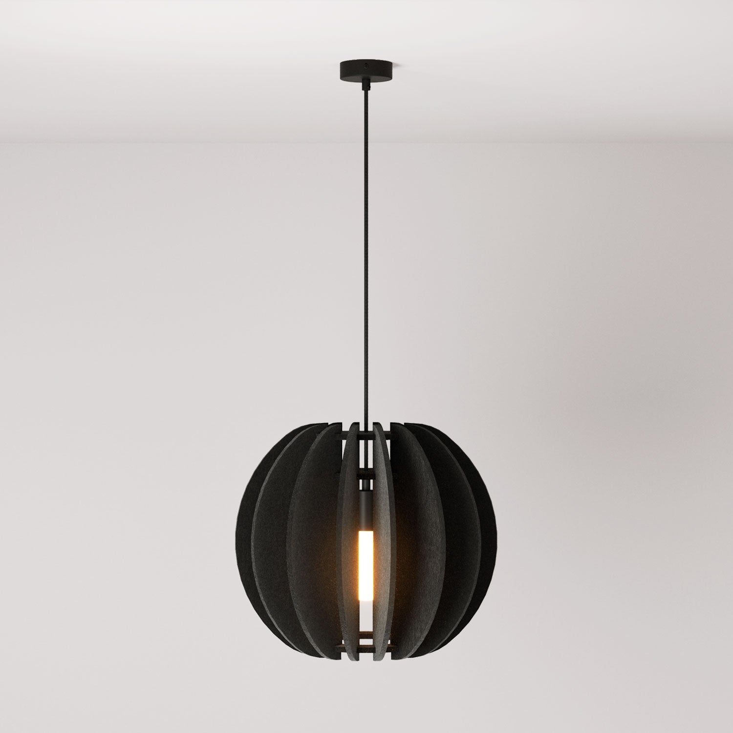 Pendant lamp with Elliptical Shade - Black melange – Creative Cables