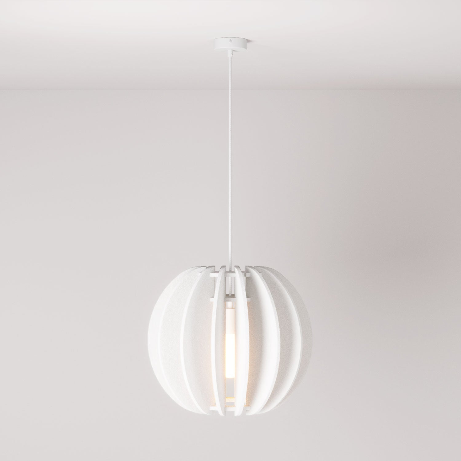 Pendant lamp with Elliptical Shade - White melange – Creative Cables