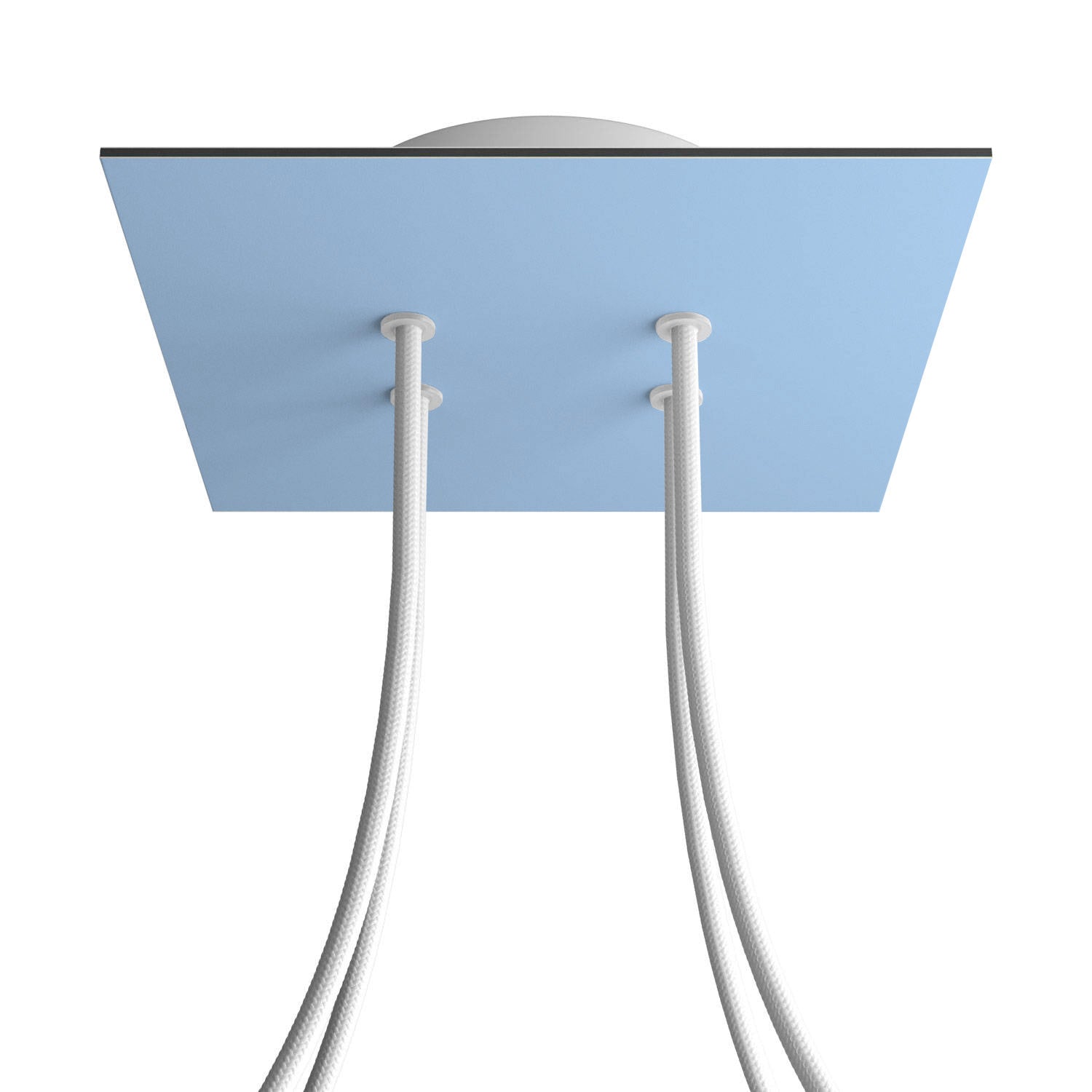 Rose-One square ceiling canopy, 200 mm with 4 holes and 4 side holes ...