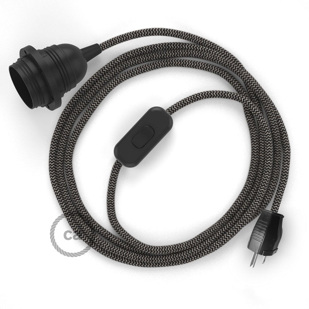 SnakeBis for lampshade - Wiring with socket and Zig-Zag fabric cable ...